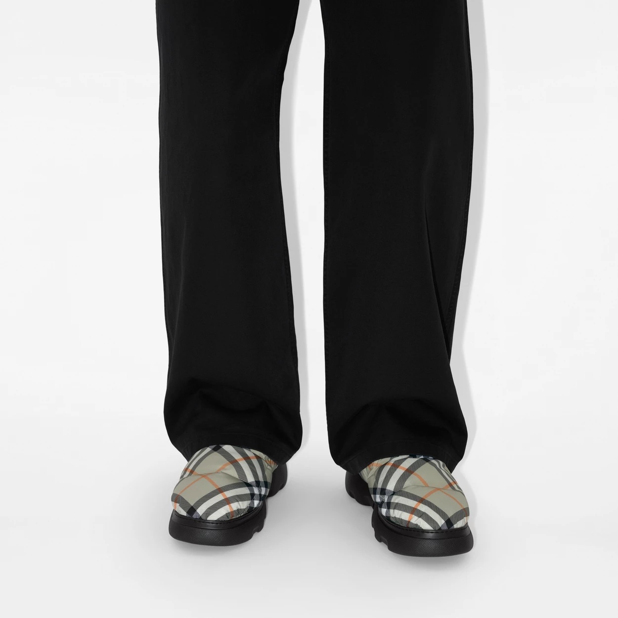 BURBERRY Burberry Check Pattern Drawstring Pillow Mules